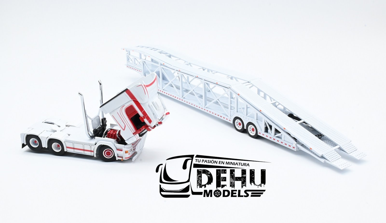 Tráiler a Escala 1/64 Scania R Car Hauler Madrina / Nodriza Blanco ...