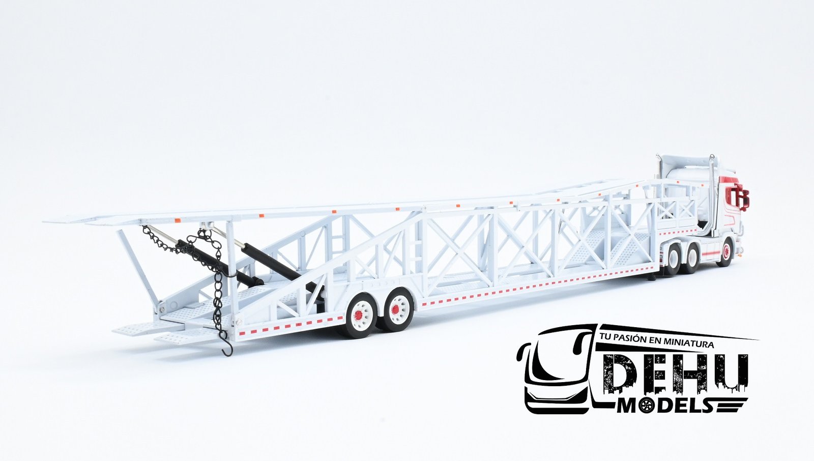Tráiler a Escala 1/64 Scania R Car Hauler Madrina / Nodriza Blanco ...