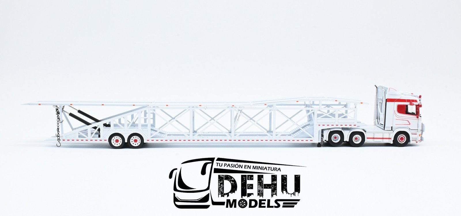 Tráiler a Escala 1/64 Scania R Car Hauler Madrina / Nodriza Blanco ...